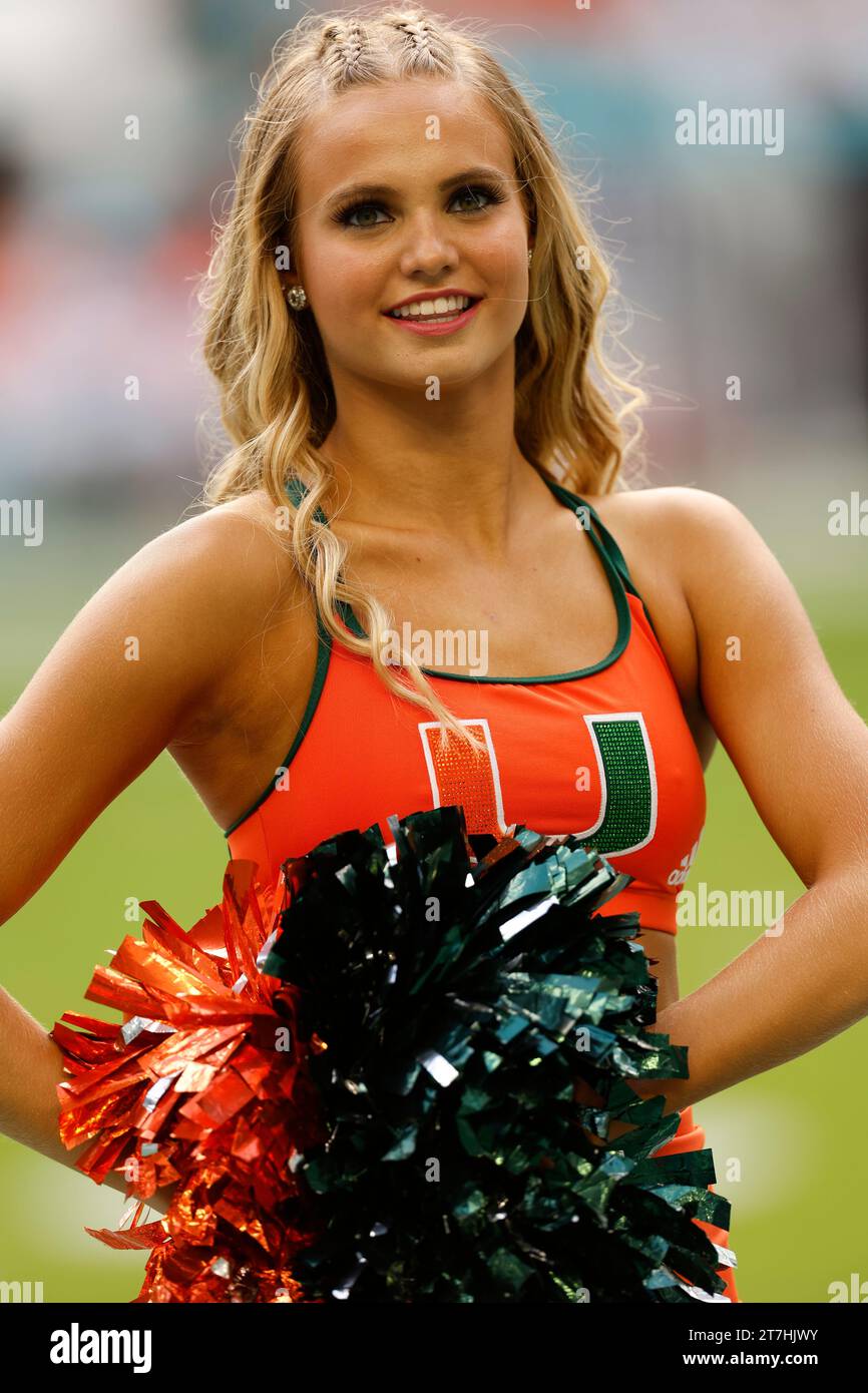 A member of the University of Miami dance team, sunsations, during an ...