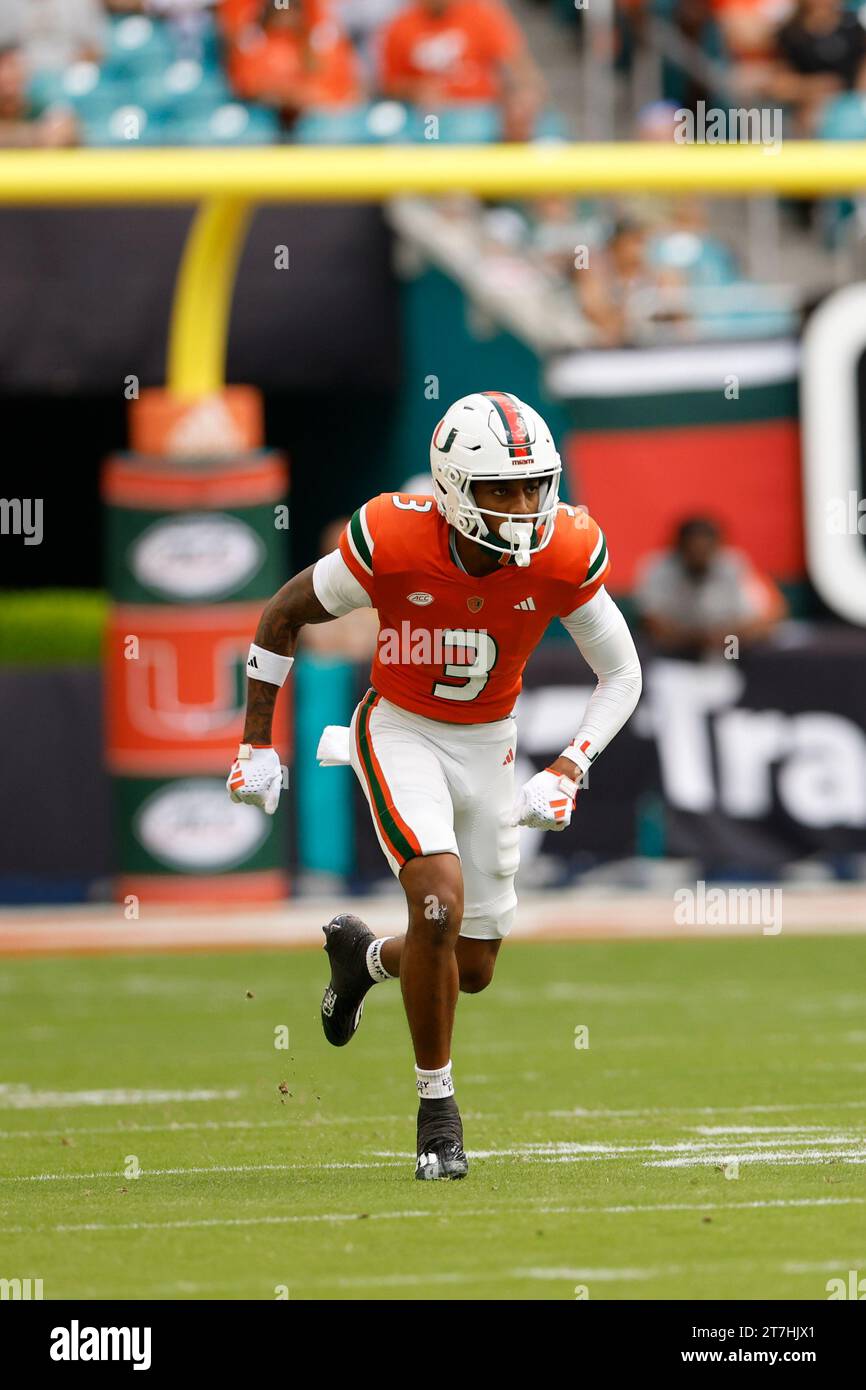 University of Miami wide receiver Jacolby George (3) runs a pass route ...