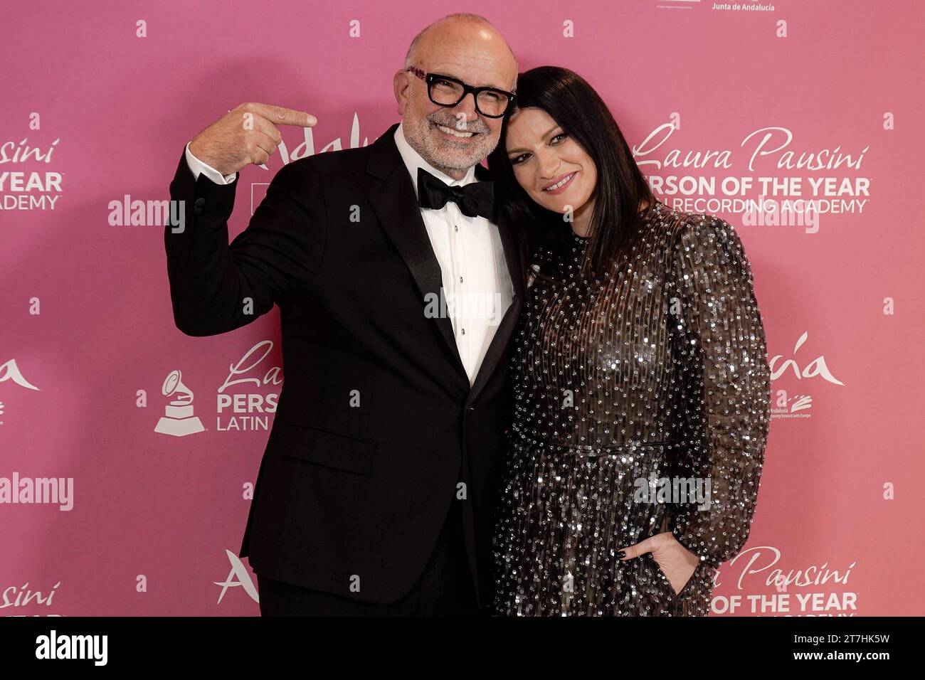 Sevilla, Spain. 15th Nov, 2023. Laura Pausini and Manuel Aboud Latin ...