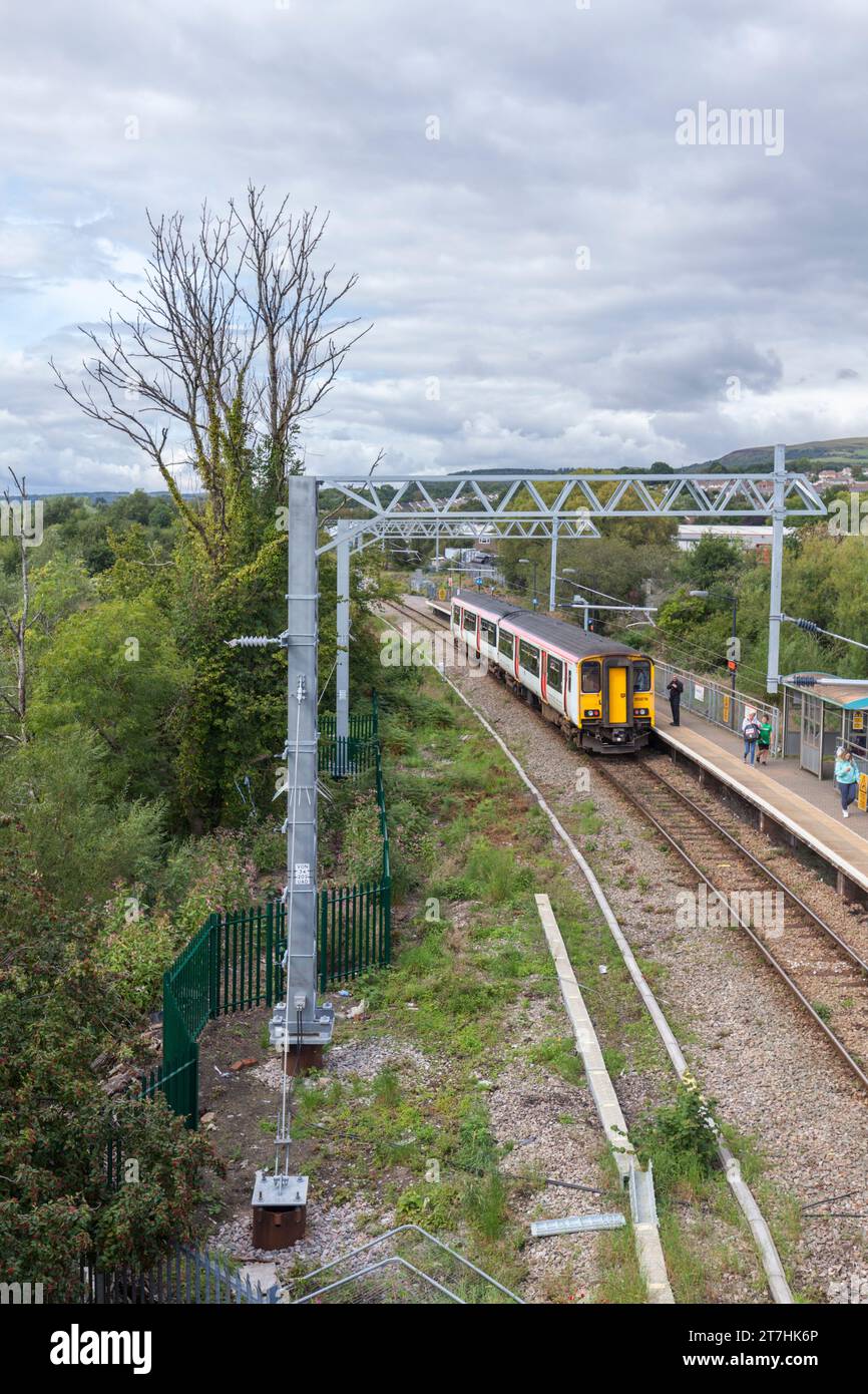 Transport For Wales class 150 DMU train 150278 calling at Cwmbach ...