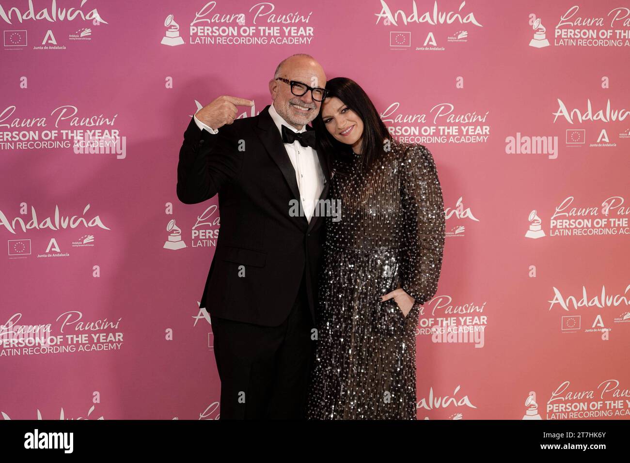 Sevilla, Spain. 15th Nov, 2023. Laura Pausini and Manuel Aboud Latin ...