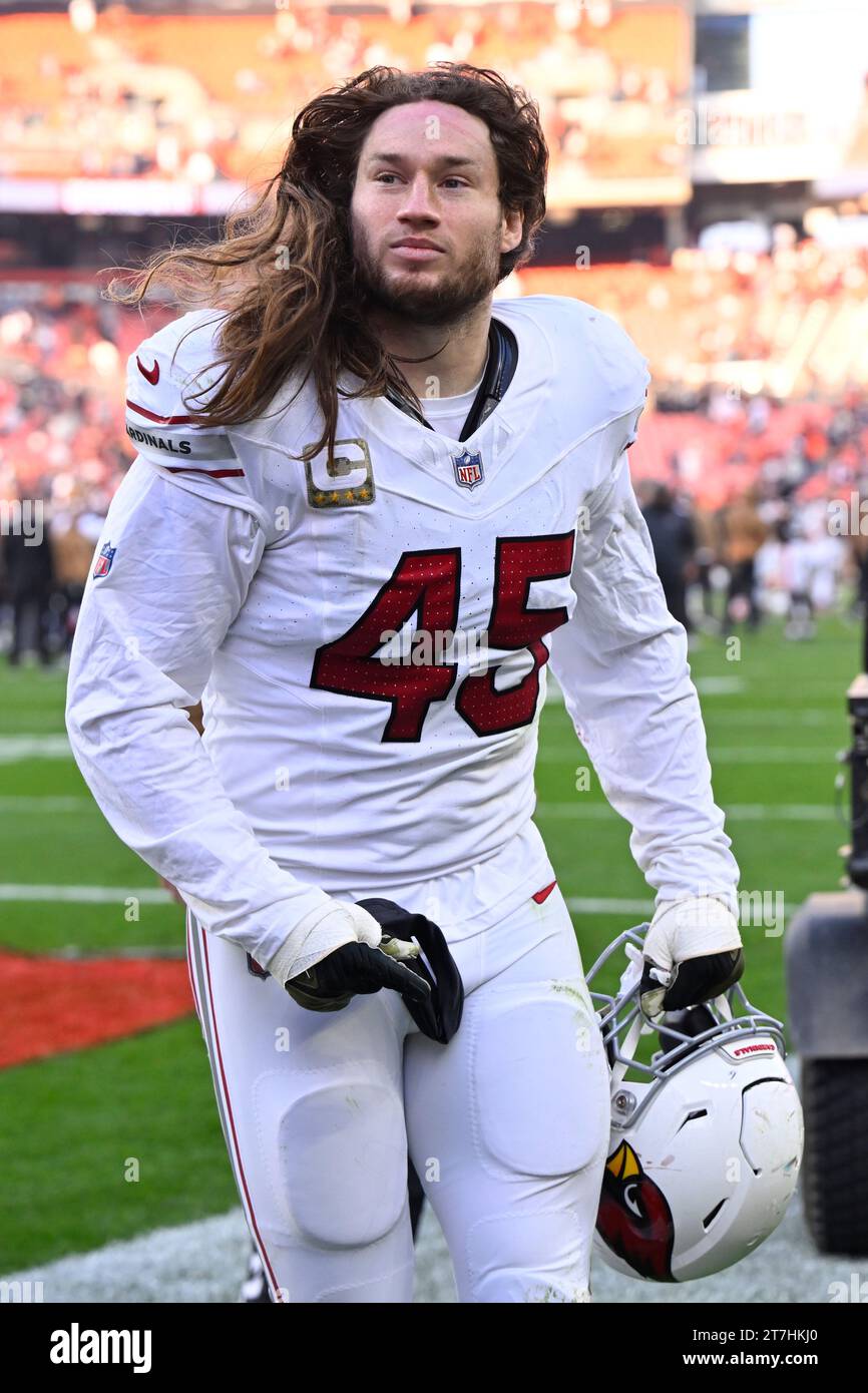 Arizona Cardinals linebacker Dennis Gardeck (45) walks off the field ...