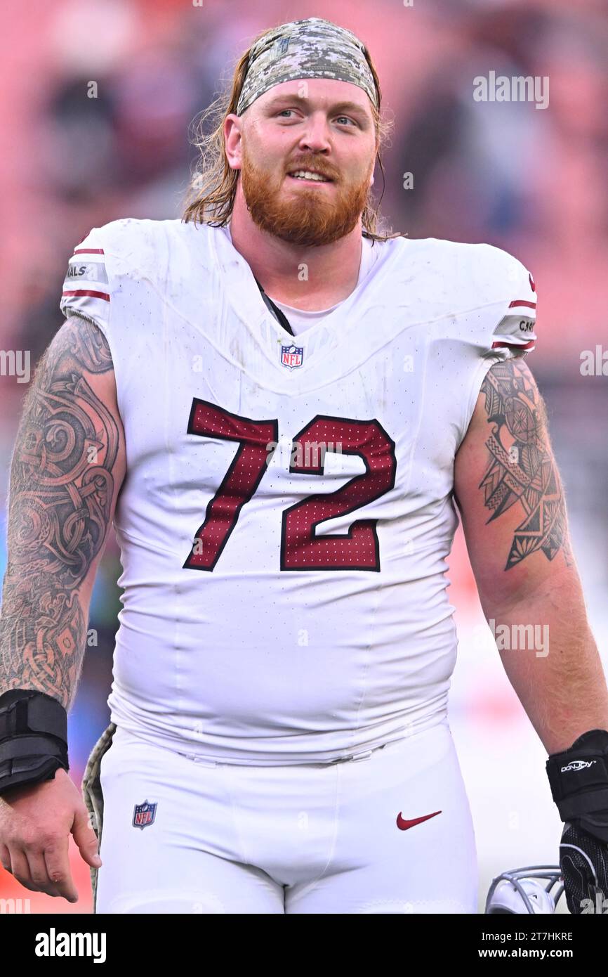 Arizona Cardinals guard Hjalte Froholdt (72) walks off the field after ...