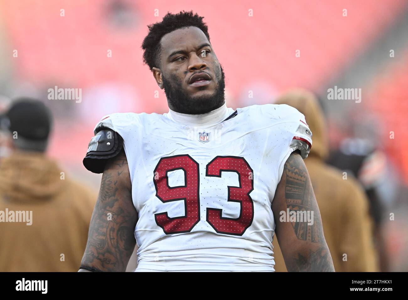 Arizona Cardinals defensive end Jonathan Ledbetter (93) walks off the ...