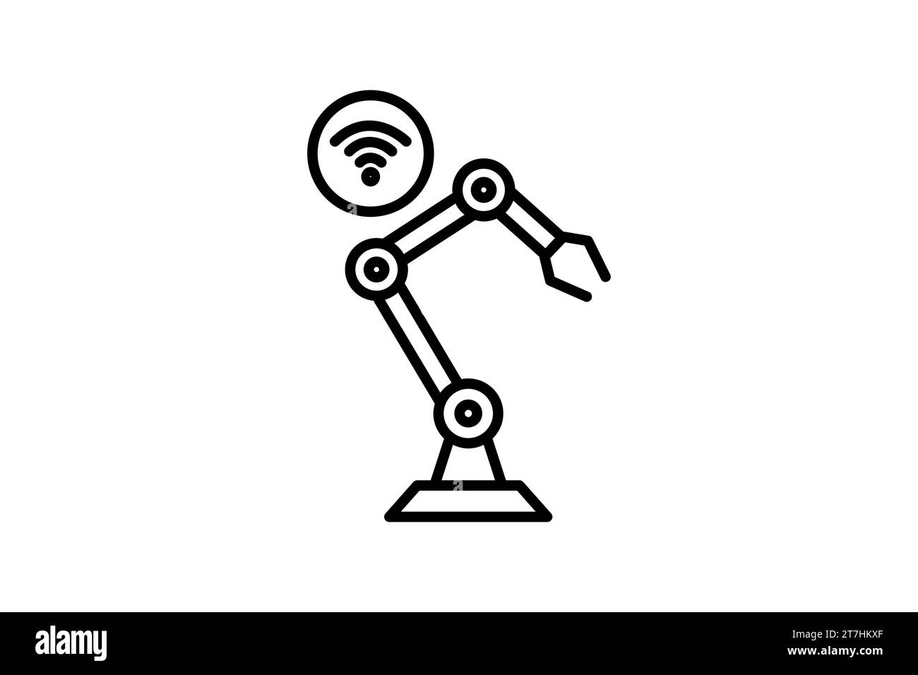 Intelligent Robotics Icon Robot Arm With Wifi Icon Related To Artificial Intelligence Line 