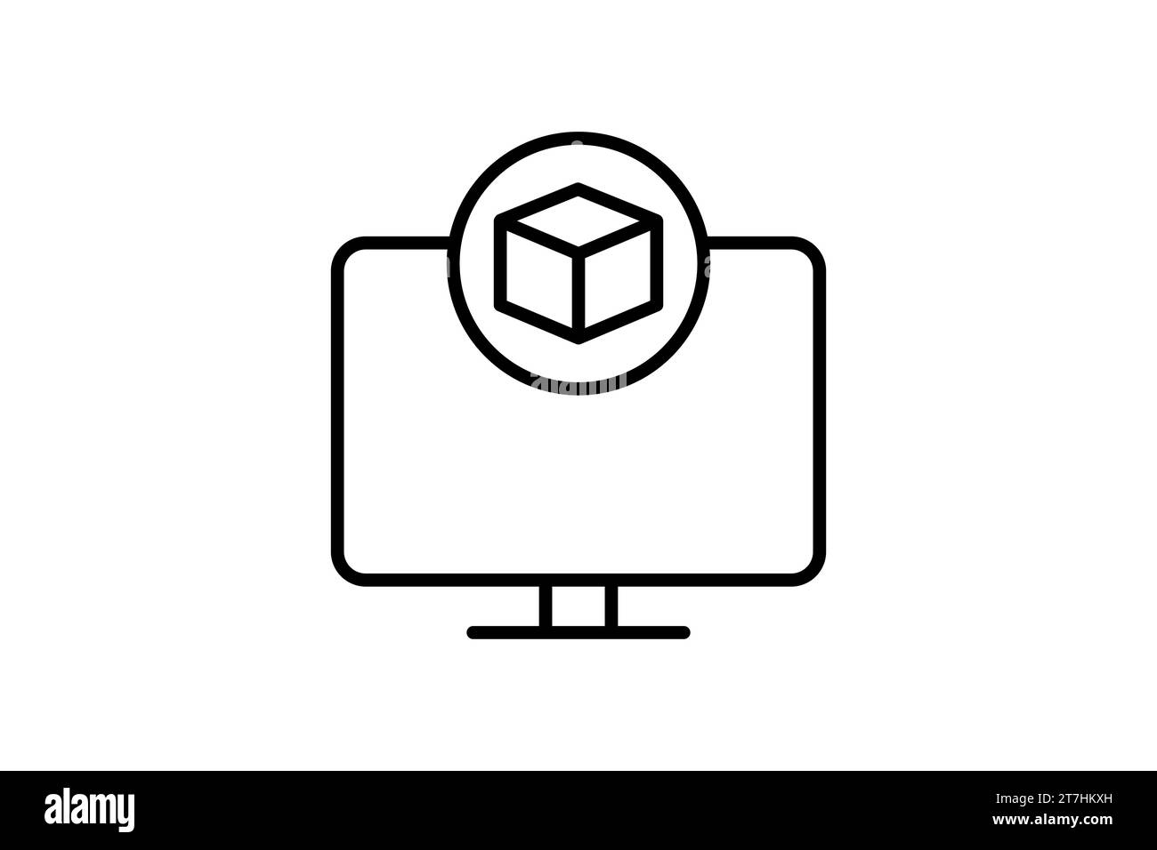 3d screen icon. screen with augmented reality. icon related to 3D ...