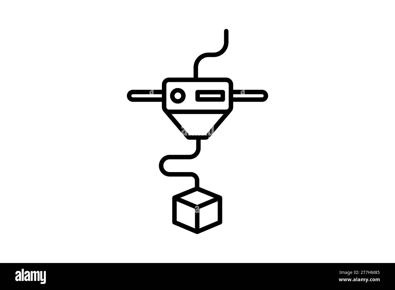 3D printing icon. 3D printer in action. icon related to artificial ...