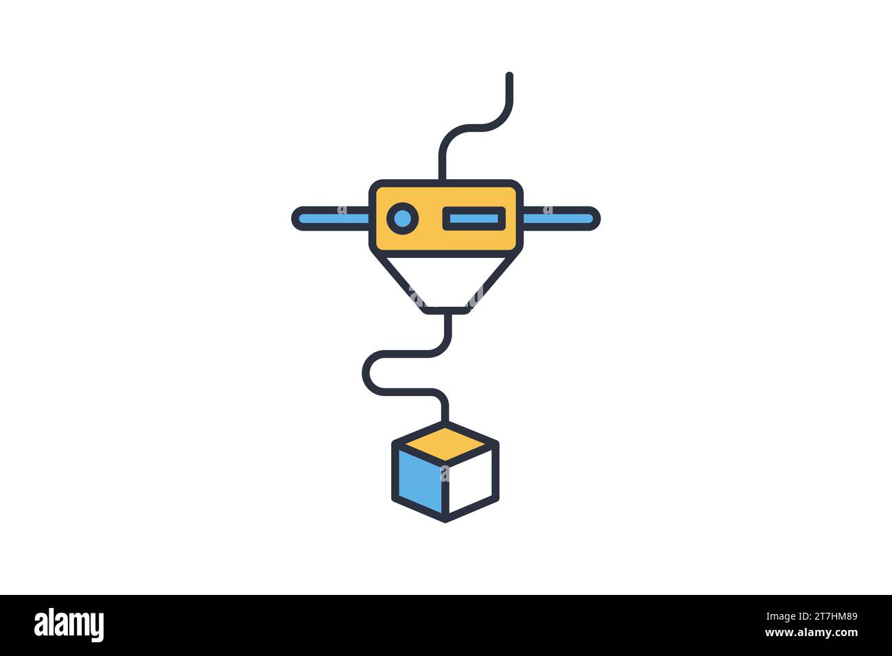 3D printing icon. 3D printer in action. icon related to artificial ...