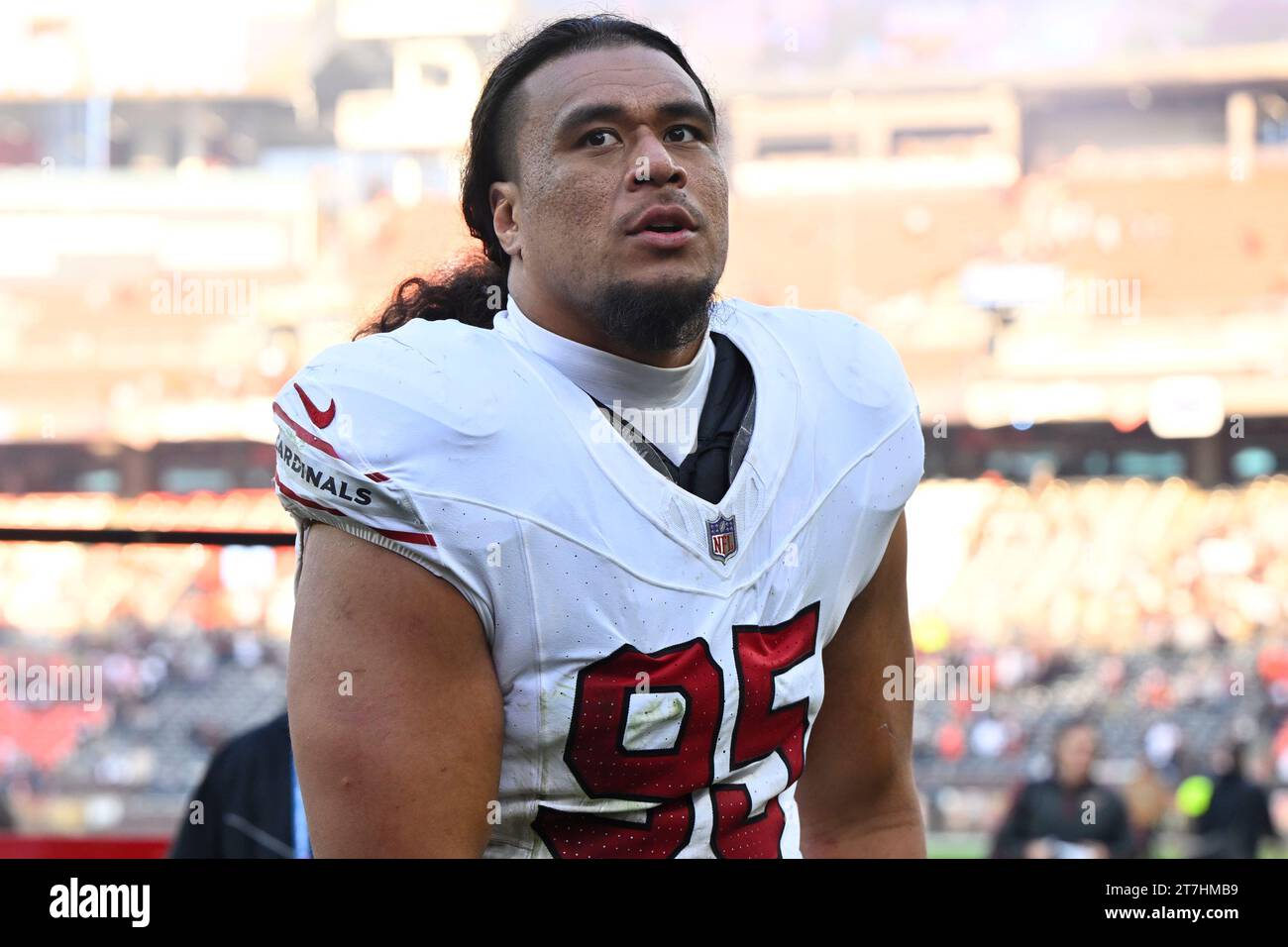 Arizona Cardinals defensive tackle Leki Fotu (95) walks off the field ...