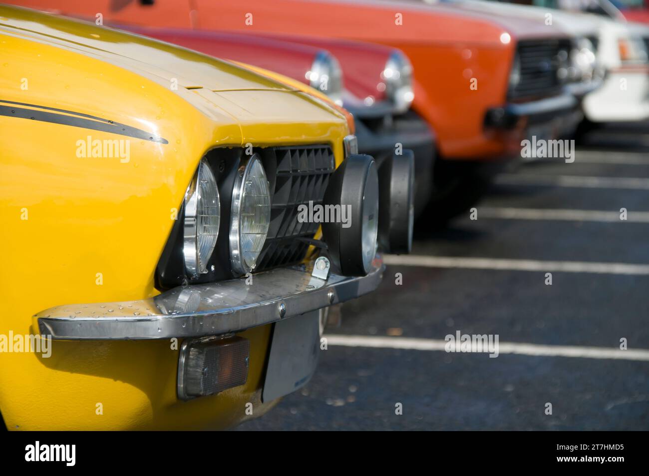 Cavalcade of classic cars Stock Photo - Alamy