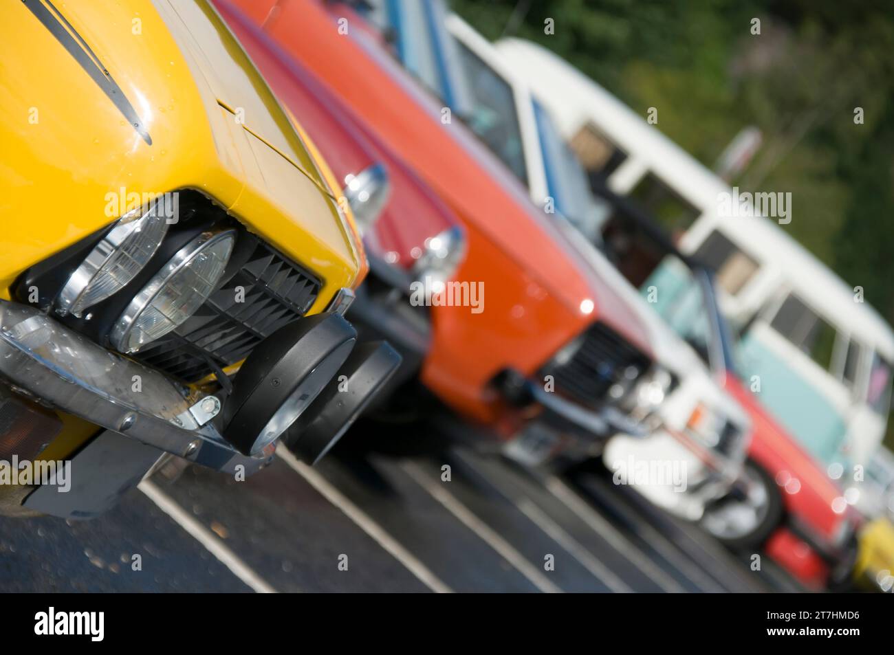 Cavalcade of classic cars Stock Photo - Alamy