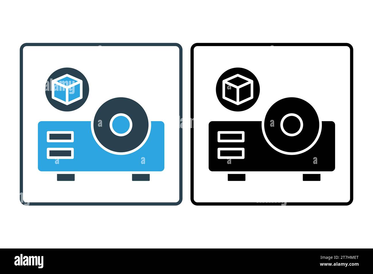 3d screen icon. projector with augmented reality. icon related to 3D ...