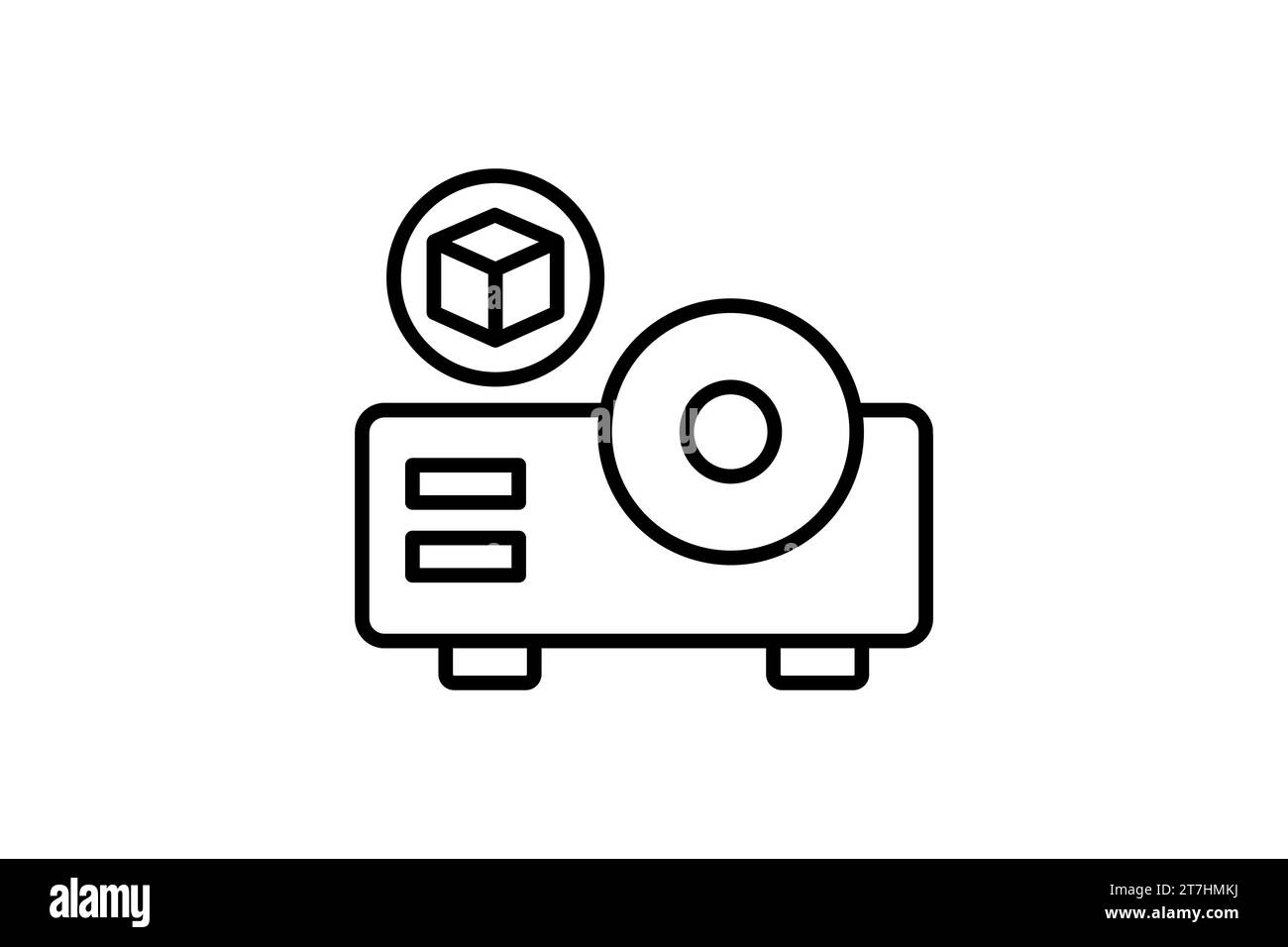 3d screen icon. projector with augmented reality. icon related to 3D ...