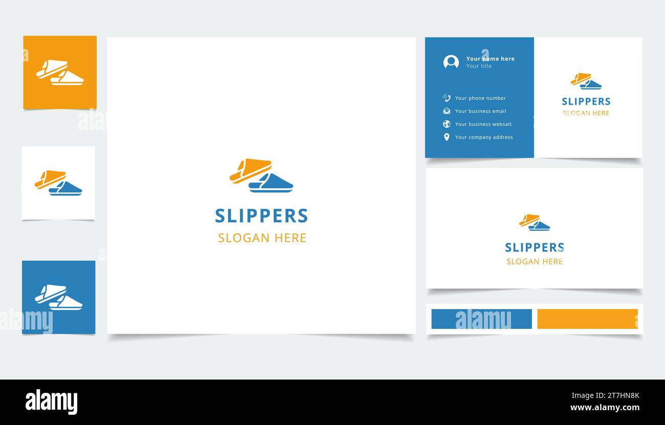 Slippers logo design with editable slogan. Branding book and business ...