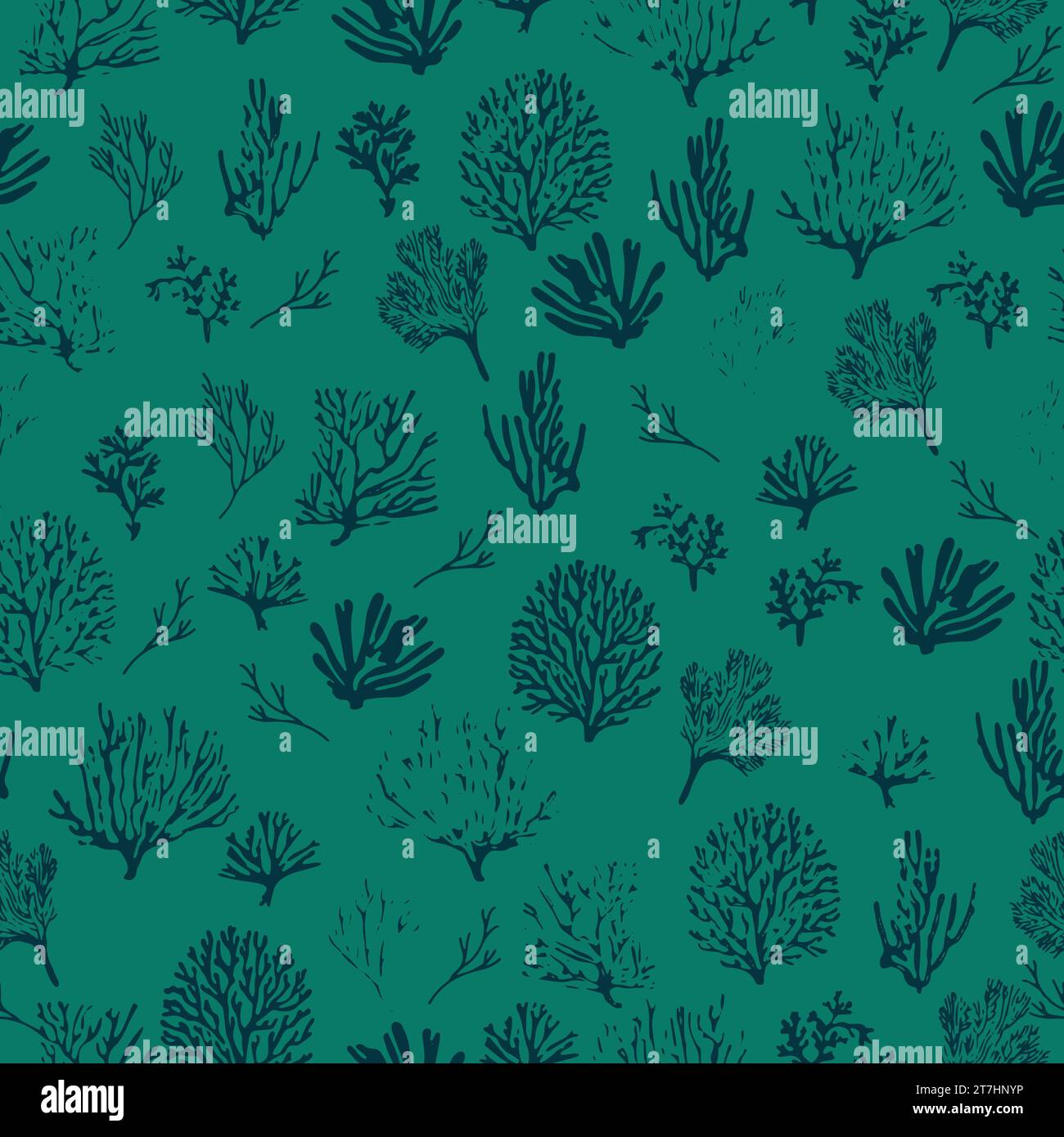 Coral reef seamless pattern vector. Marine background Vector ...