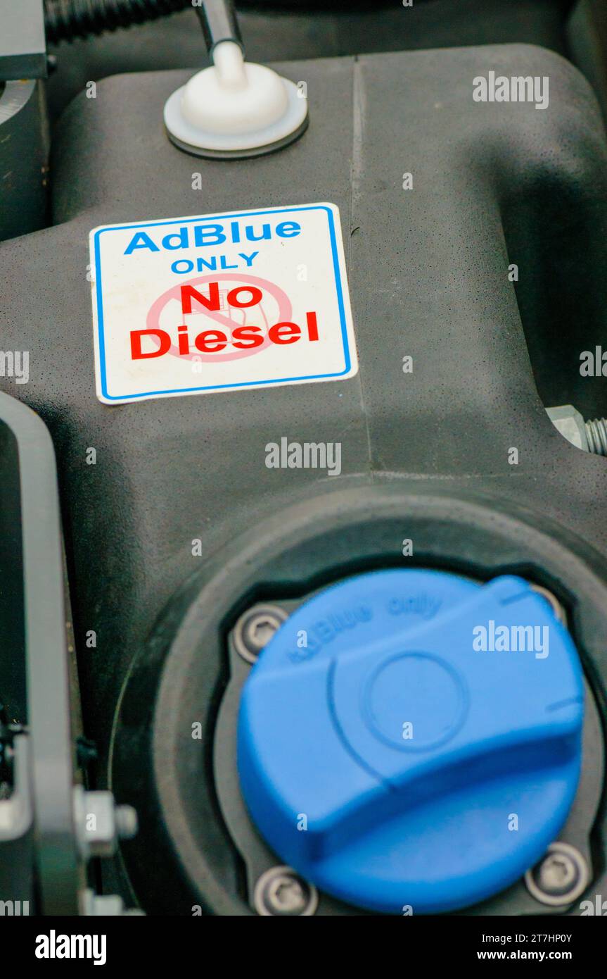 Tank for "Adblue" Diesel Emission Fluid on a lorry/truck Stock Photo ...