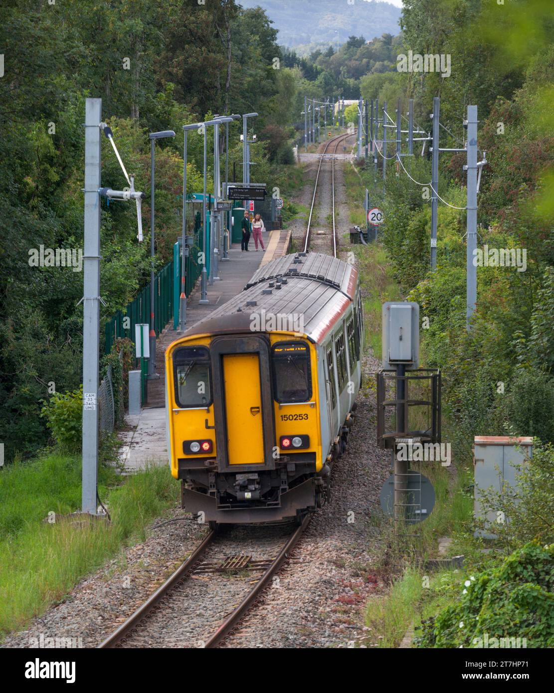 Transport For Wales class 150 Diesel multiple unit train at the small ...
