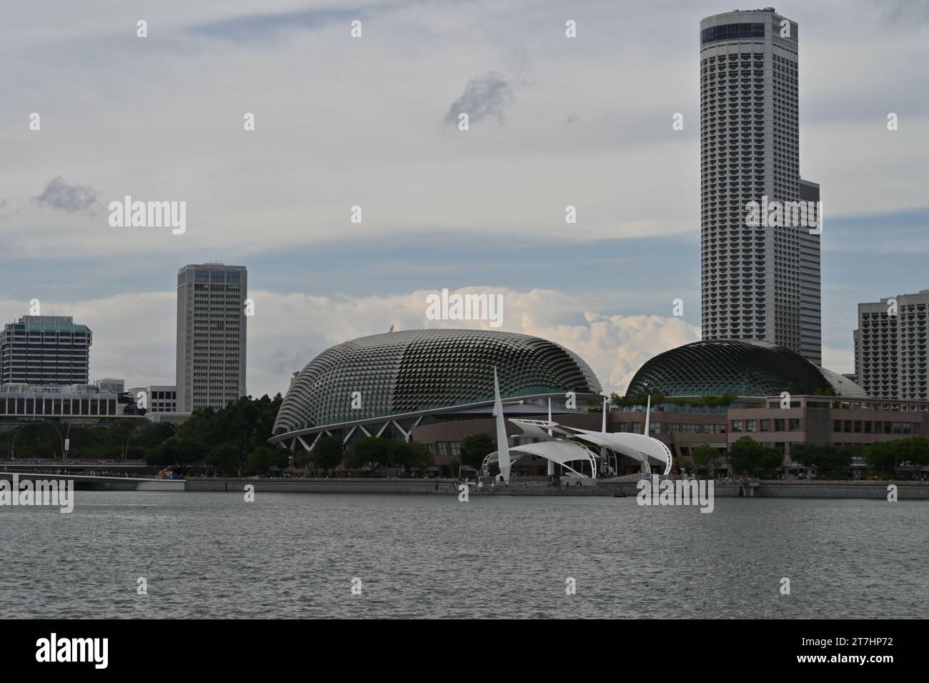 View of the buildings in Marina Bay, one of the main business areas in ...