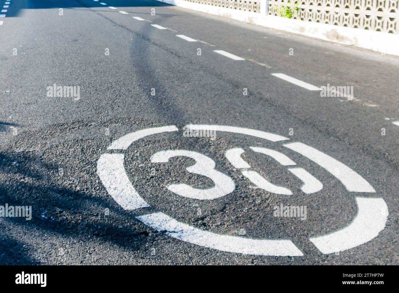 Road marking speed limit on hi-res stock photography and images - Alamy
