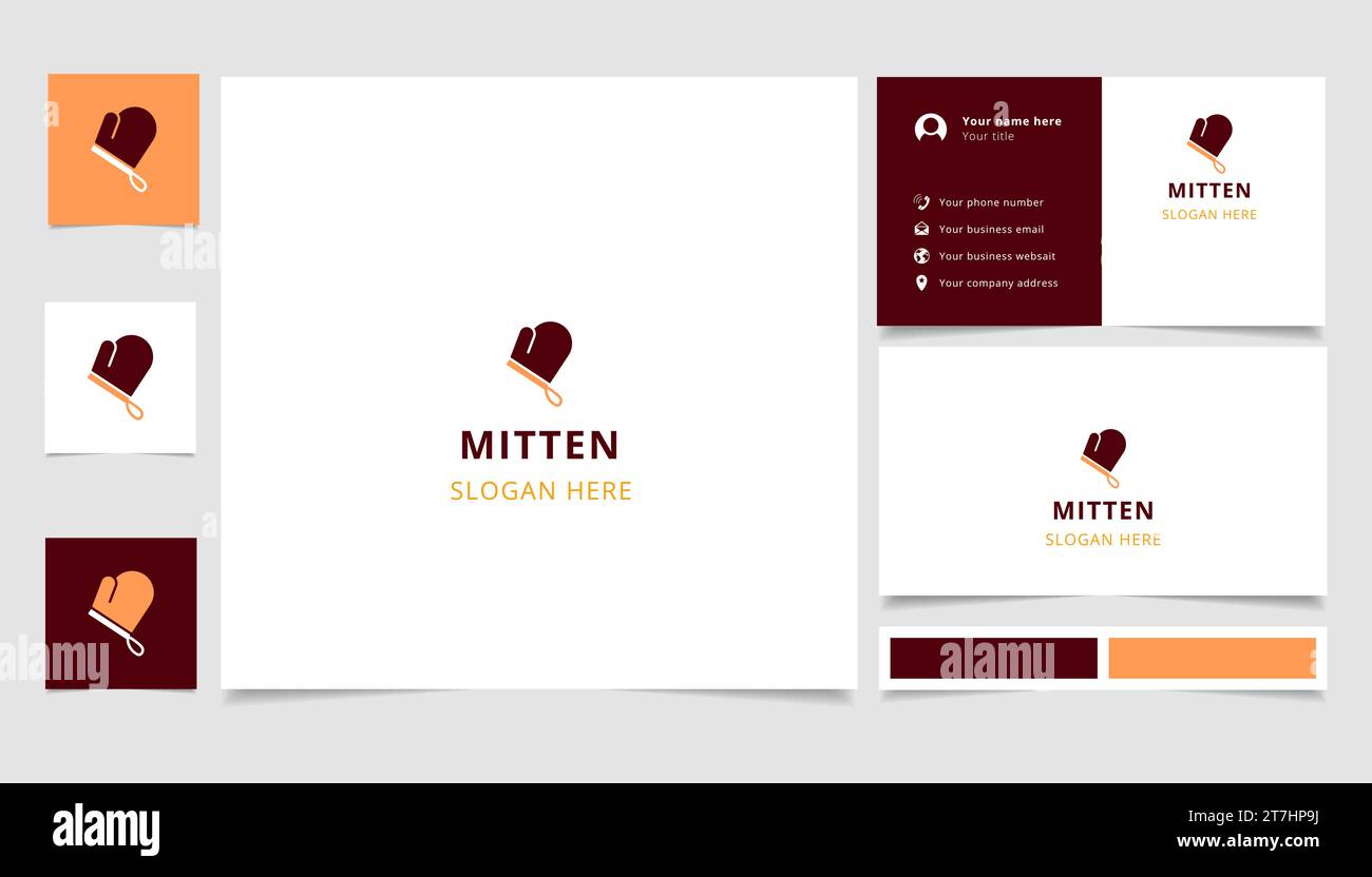 Mitten logo design with editable slogan. Branding book and business ...
