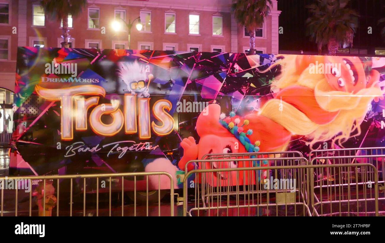 Los Angeles, California, USA 15th November 2023 Trolls Bus at Universal ...
