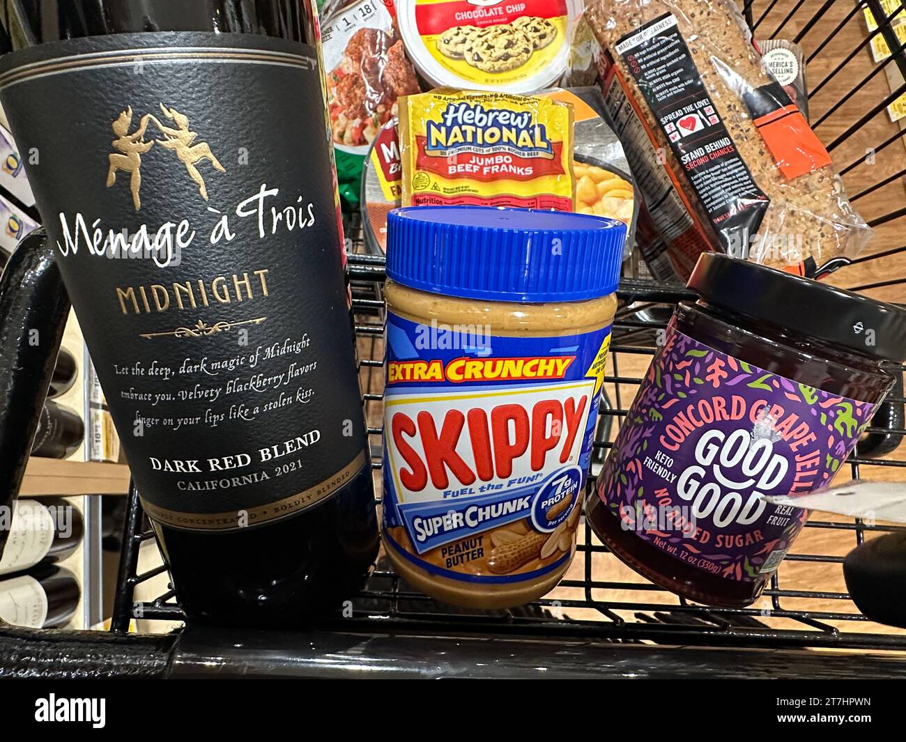Montecito, California, USA. 13th Nov, 2023. Wine and Peanut butter and ...