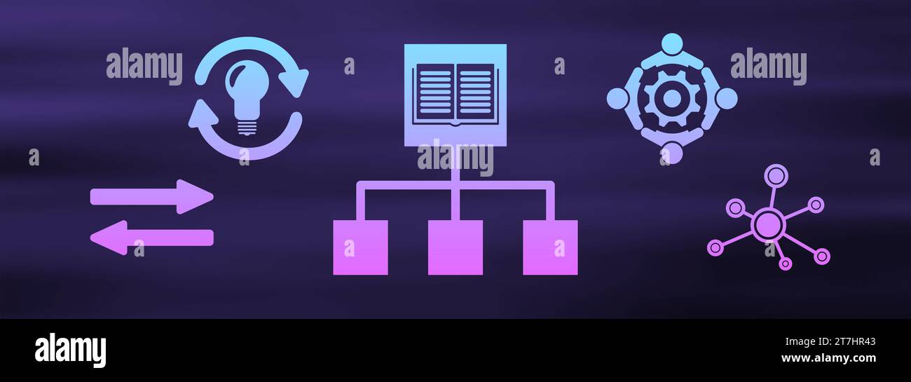 Illustration of a knowledge sharing concept Stock Photo - Alamy