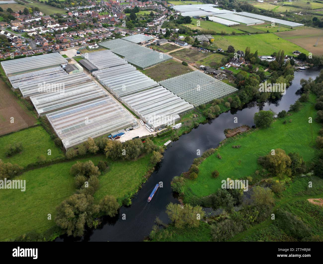 Aerial view of greenhouse hi-res stock photography and images - Alamy