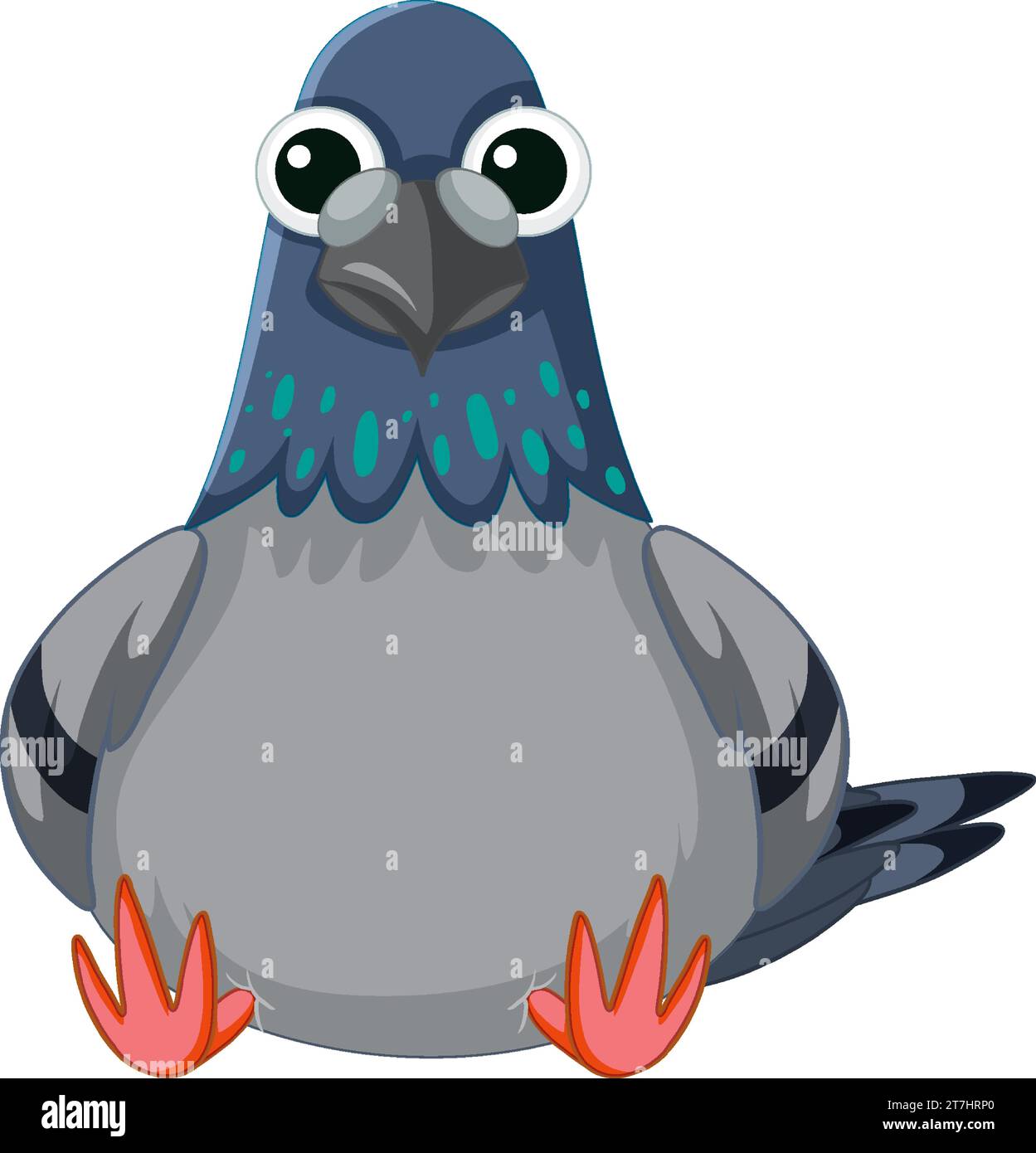 Adorable pigeon cartoon character sitting alone in a charming pose ...