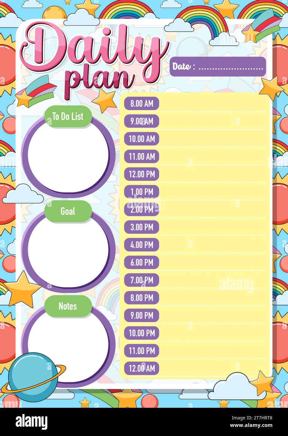 A helpful template for organizing student lesson plans and tasks Stock ...