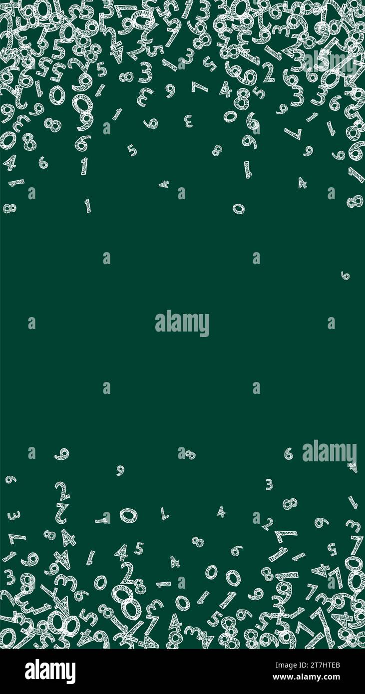 Falling sketch chalk numbers. Math study concept with flying digits ...