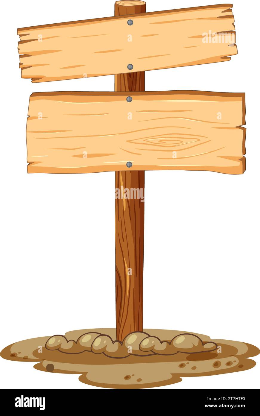 Vector cartoon illustration of an isolated wooden sign banner Stock ...