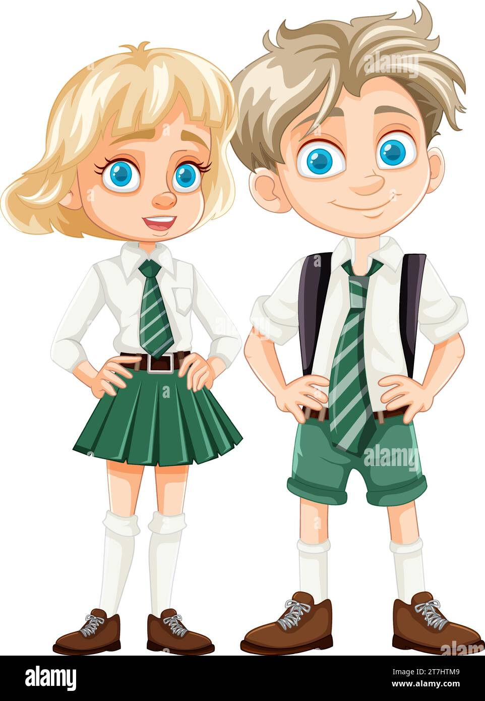 Vector cartoon characters of male and female students standing together ...