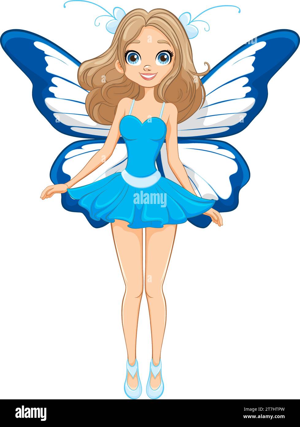 A stunning fairy with butterfly wings in a cartoon illustration Stock ...