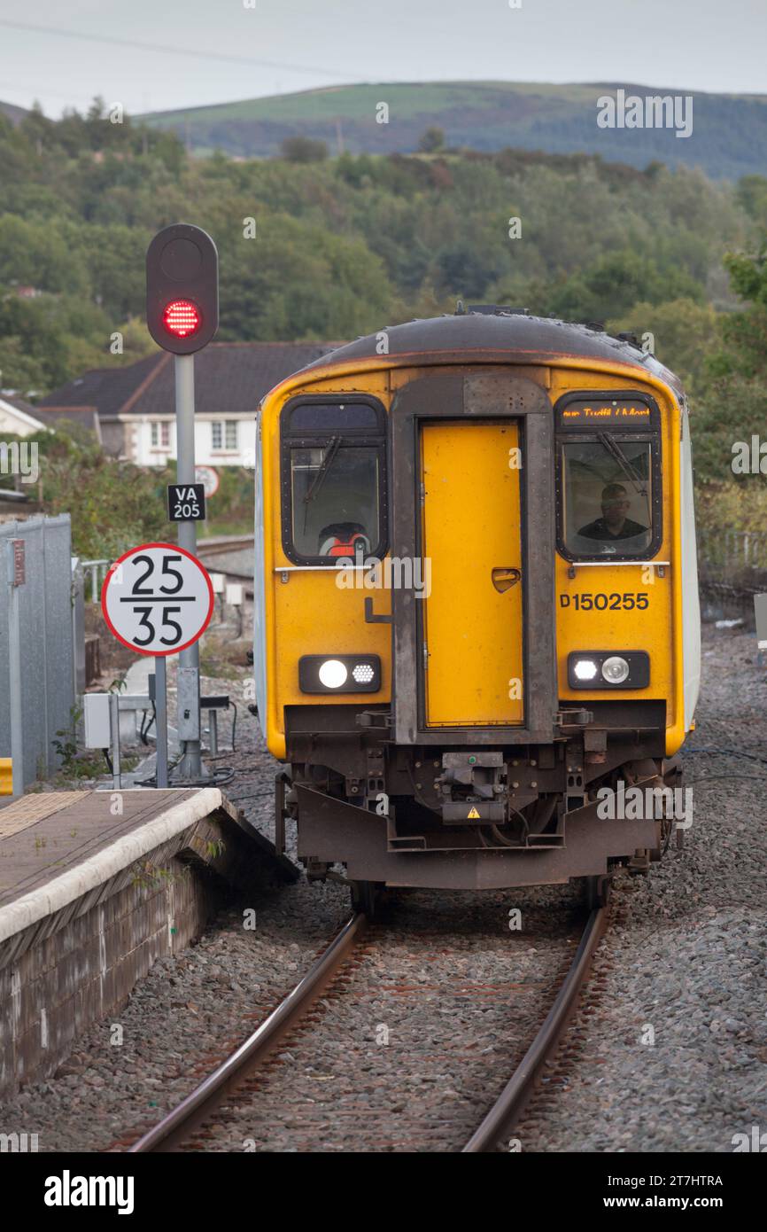 Transport For Wales class 150 Diesel multiple unit train arriving at ...