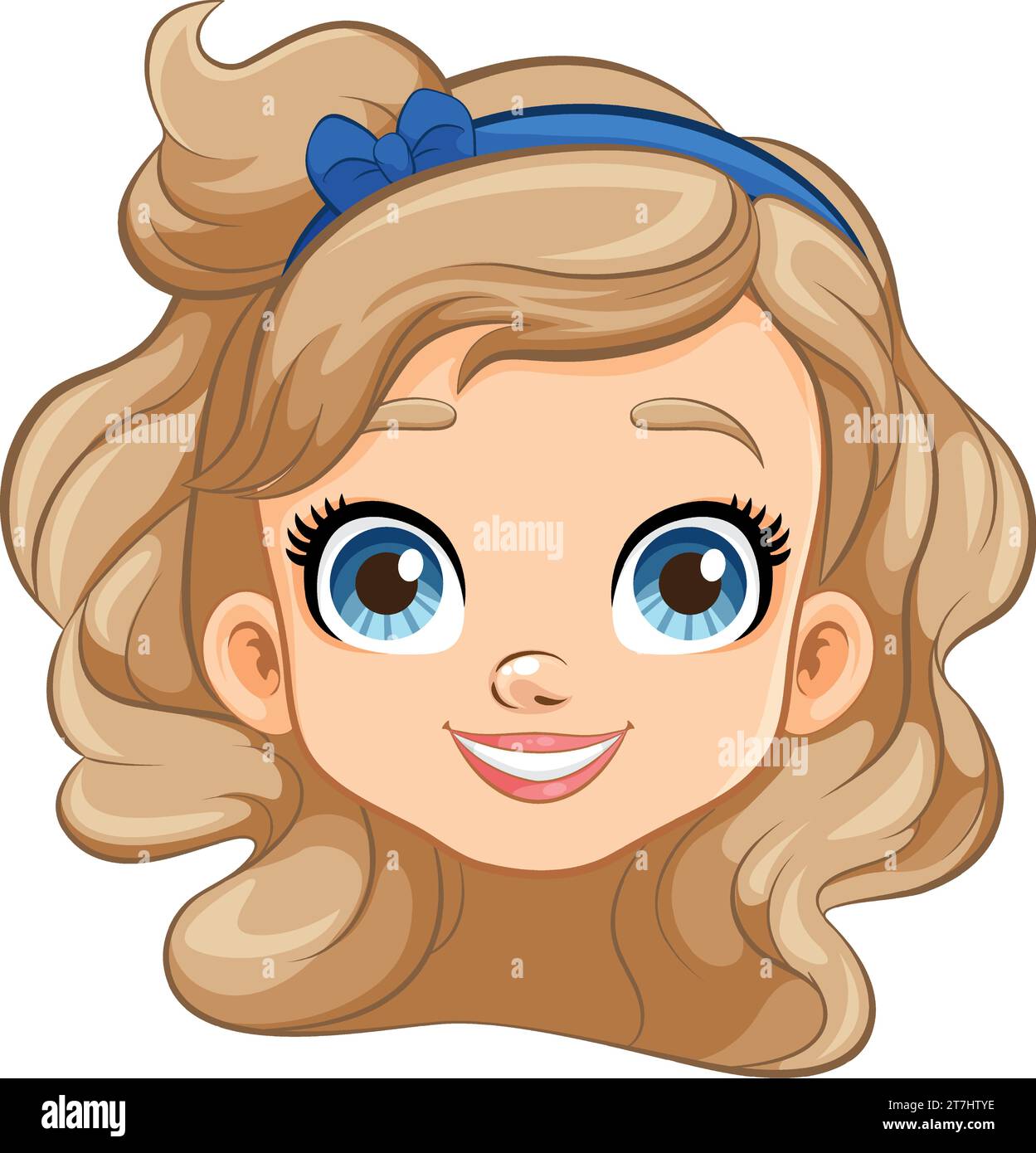 A cheerful vector illustration of a charming girl Stock Vector Image ...