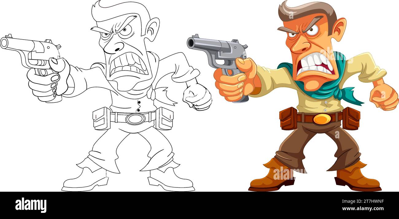 Angry cowboy character hi-res stock photography and images - Alamy