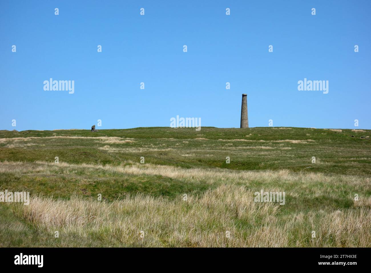 The Old Smelt Mill Chimney (Flue) at the Disused Grassington Lead Mines ...