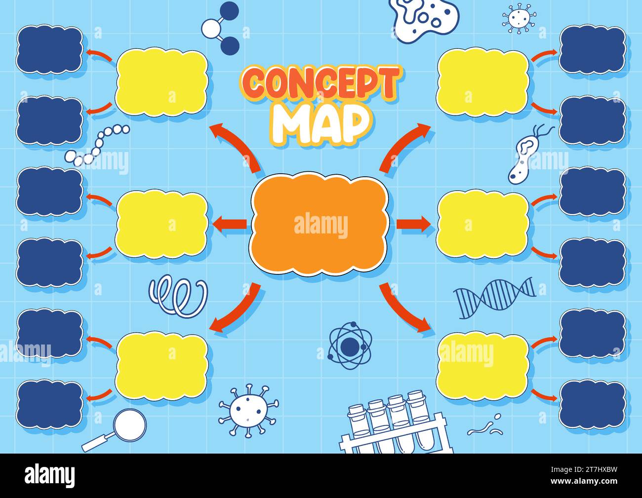 Vector cartoon illustration of a mind map backgroun Stock Vector Image ...