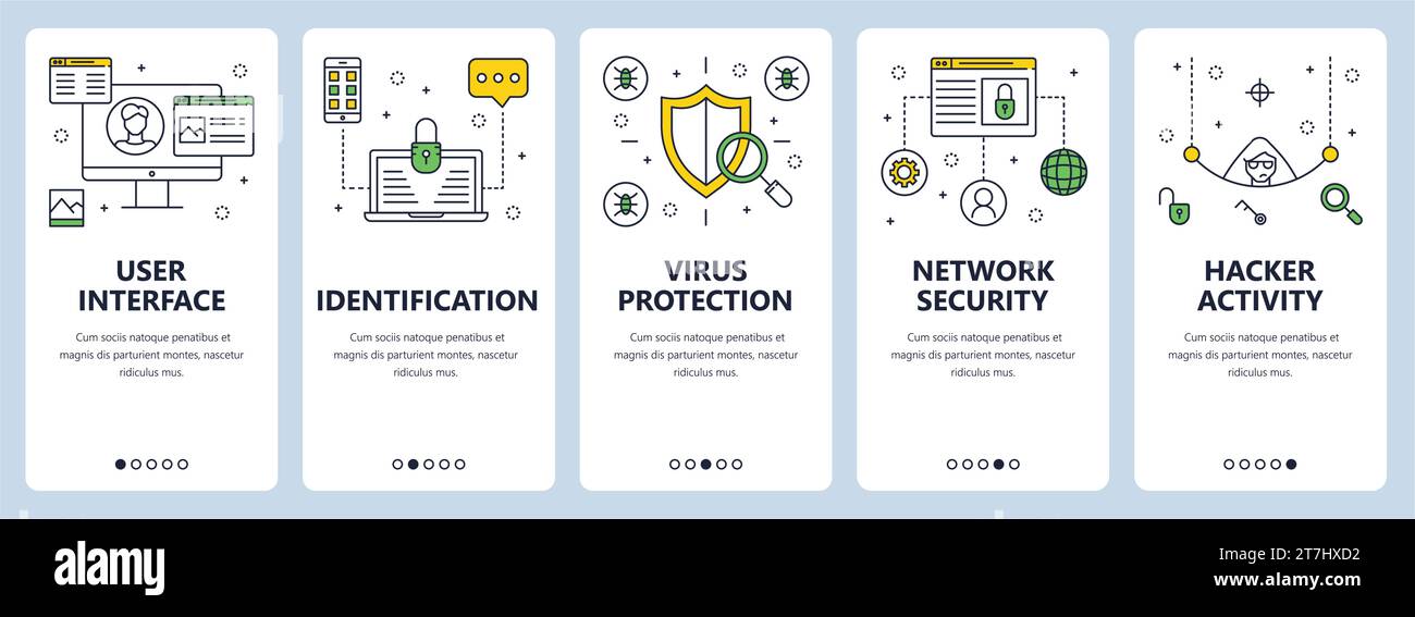 Vector set of vertical banners with User interface, Identification ...