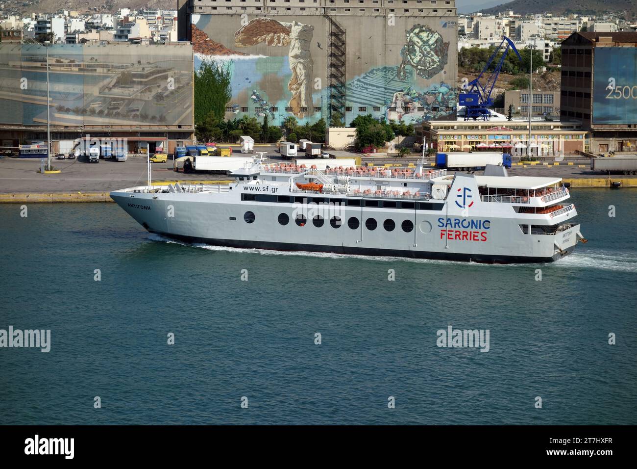 'Antigoni' The Saronic Ferries Car/Passenger Ferry Sailing in the ...