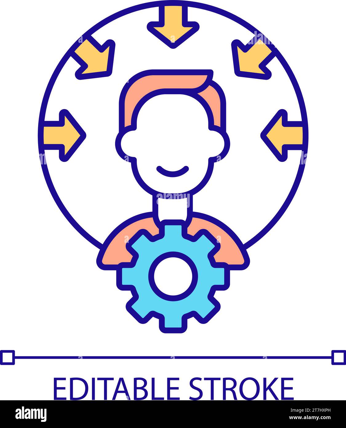 2D simple thin line metacognition icon Stock Vector Image & Art - Alamy