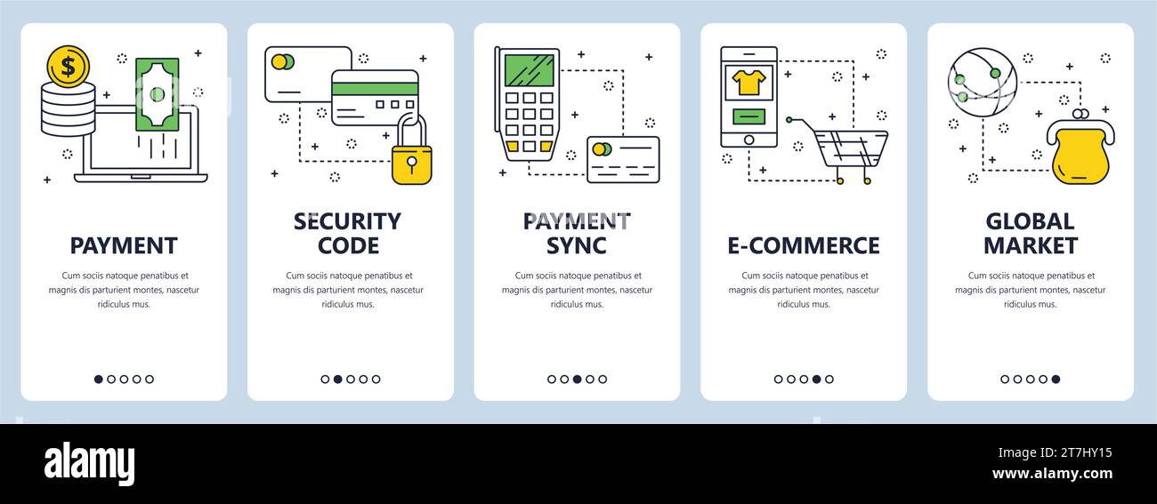 Vector set of vertical banners with Payment, Security code, Payment ...