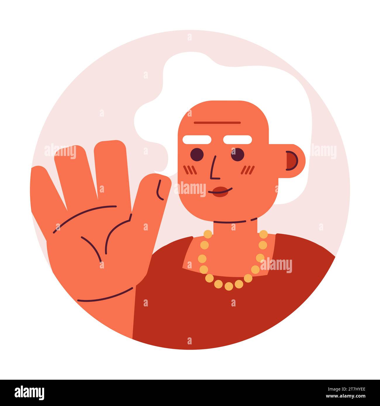 Senior mexican lady saying hi hello 2D vector avatar illustration Stock ...