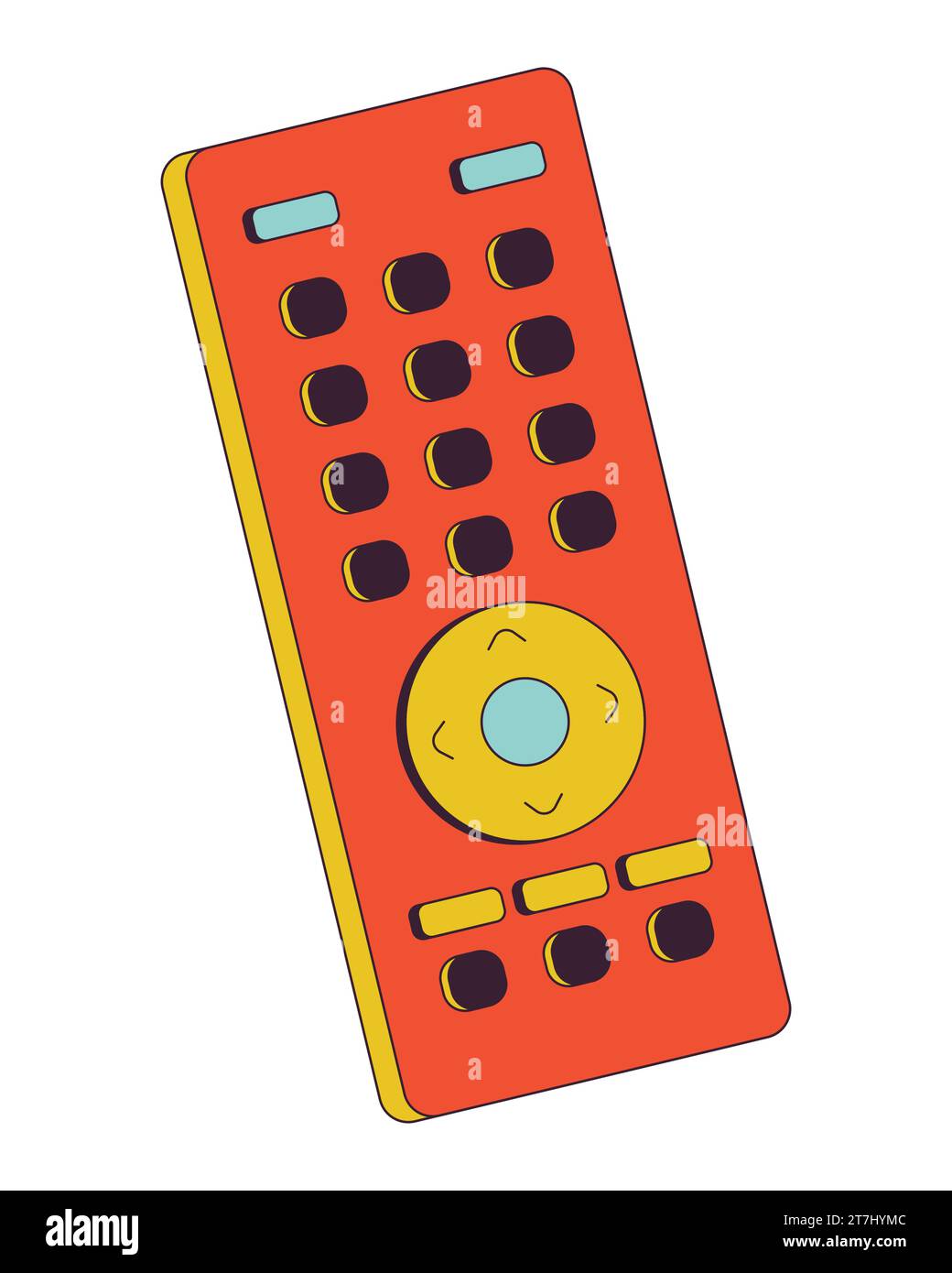 Television remote controller 2D linear cartoon object Stock Vector ...