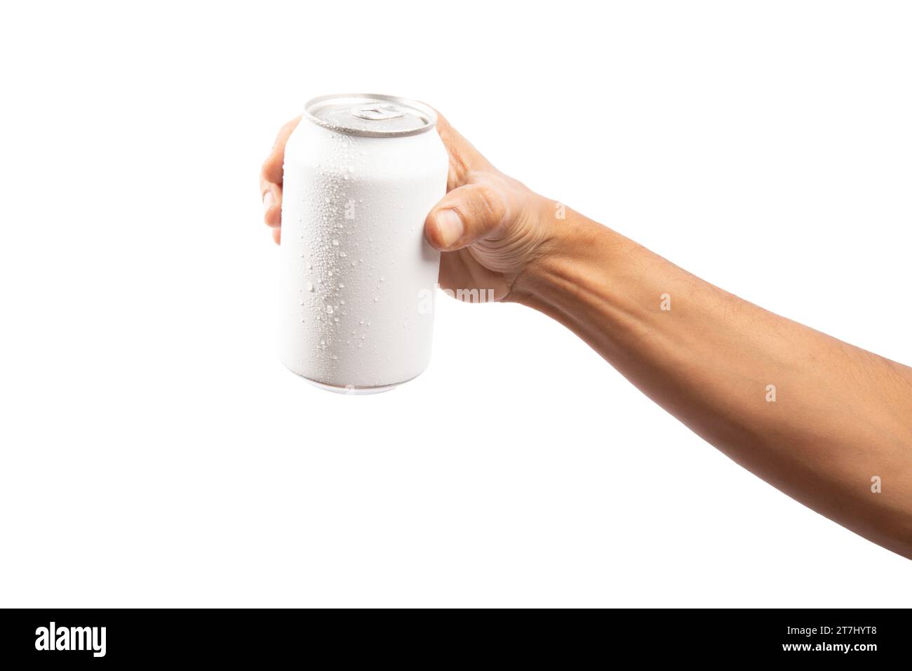 Hand holding tin food label hi-res stock photography and images - Alamy