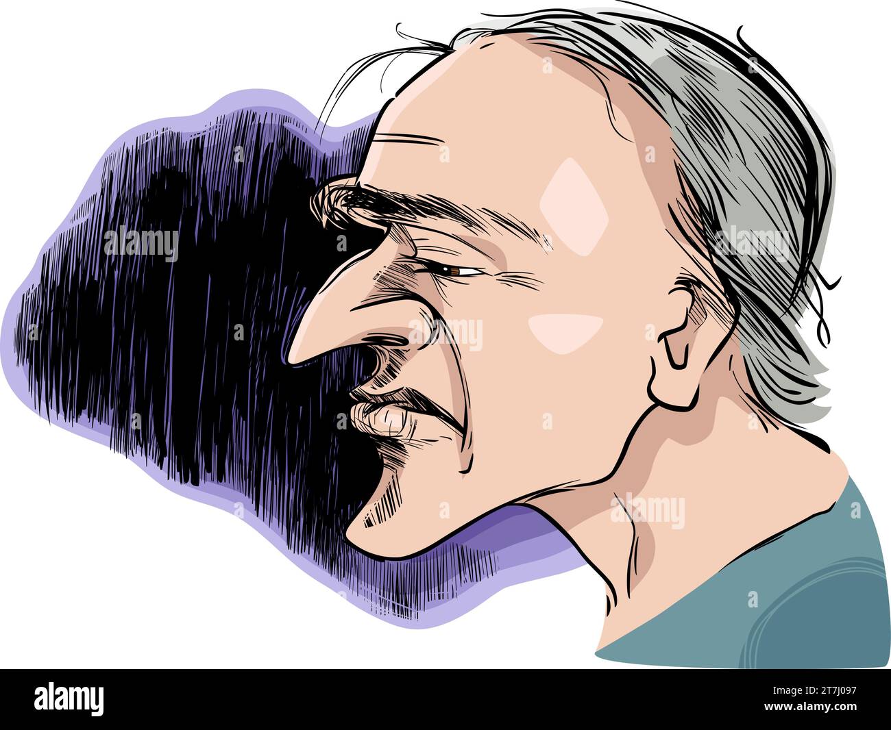 sketch drawing illustration of sad man profile Stock Vector Image & Art ...