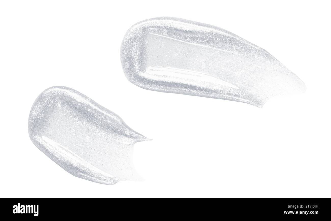 Transparent lip gloss texture isolated on white background. Clear ...