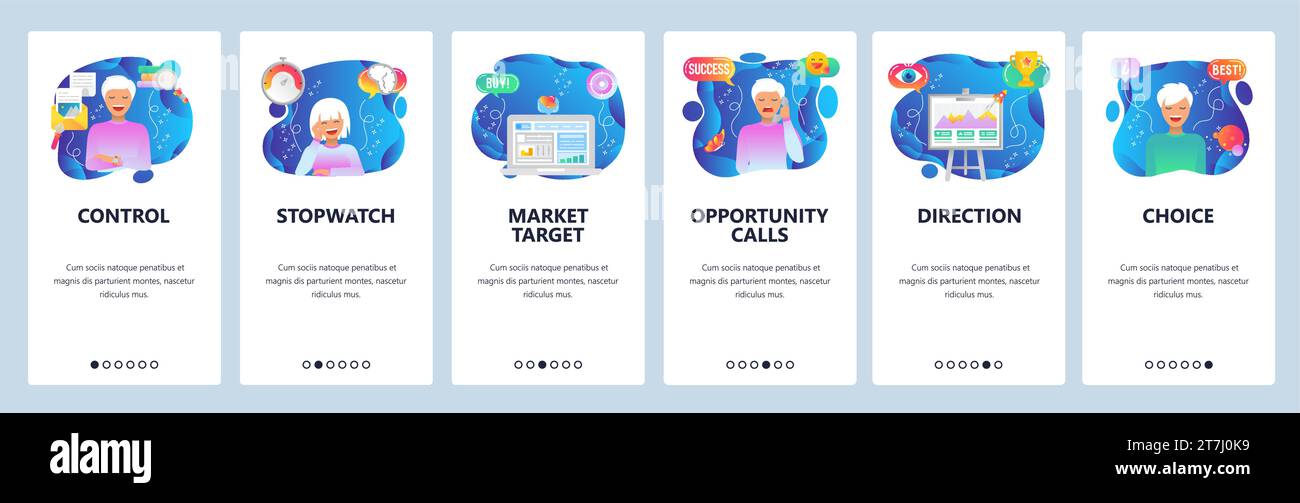 Mobile app onboarding screens. Business presentation, cold calls ...