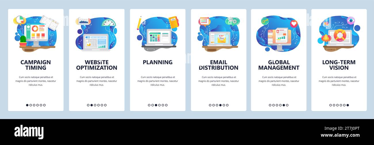 Mobile app onboarding screens. Business management, planning, page load optimization, finance ...